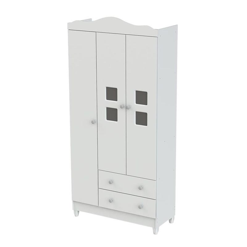 Guarda Roupa Infantil Carol 3 Pt 2 Gv Unissex Branco Brilho - Carolina ...