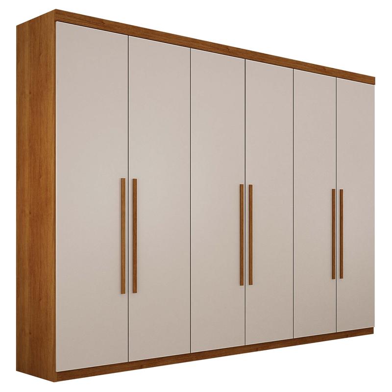 Guarda Roupa Orion Casal 6 Portas 6 Gavetas Salleto Cor Cinamomo Off ...