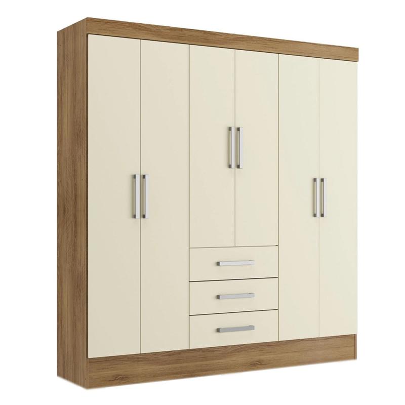 Guarda roupa roupeiro 6p. abrir 3g rodial lotus nature / off white ...