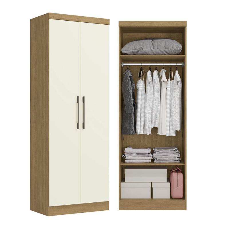 Guarda Roupa Roupeiro Módulo Prisma 02 Portas Freijó Off White ...