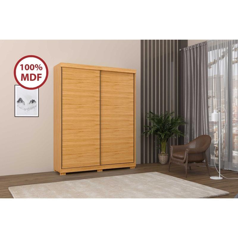 Guarda Roupa Solteiro 2 Portas de Correr 3 Gavetas 100% MDF Sierra Robel Móveis - Guarda-Roupa ...