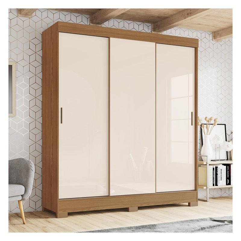 Guarda Roupa Solteiro Ambiente B350 Nature Off White Preto HP Flex Briz ...