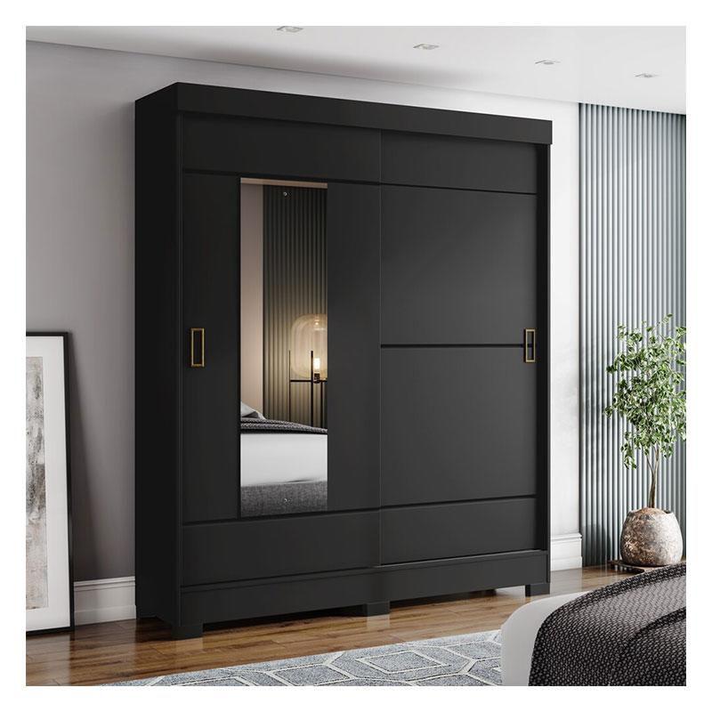 Guarda Roupa Solteiro Ambiente B66 Preto HP Briz Móveis - Briz Moveis ...