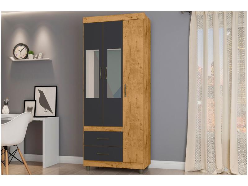 Guarda-roupa Solteiro com Espelho 3 Portas Araplac E2232 - Guarda-Roupa ...