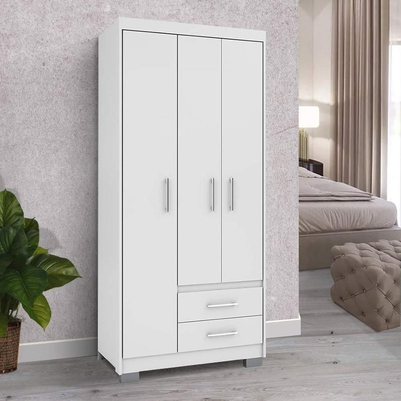 Guarda Roupa Solteiro Pequeno Branco Primacy Batrol - Guarda-Roupa ...