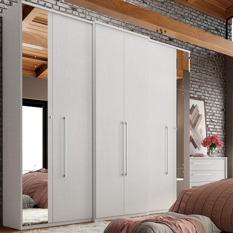 Guarda-Roupa THB Lumiére Glass com Espelho 6 Portas 4 Gavetas - THB ...