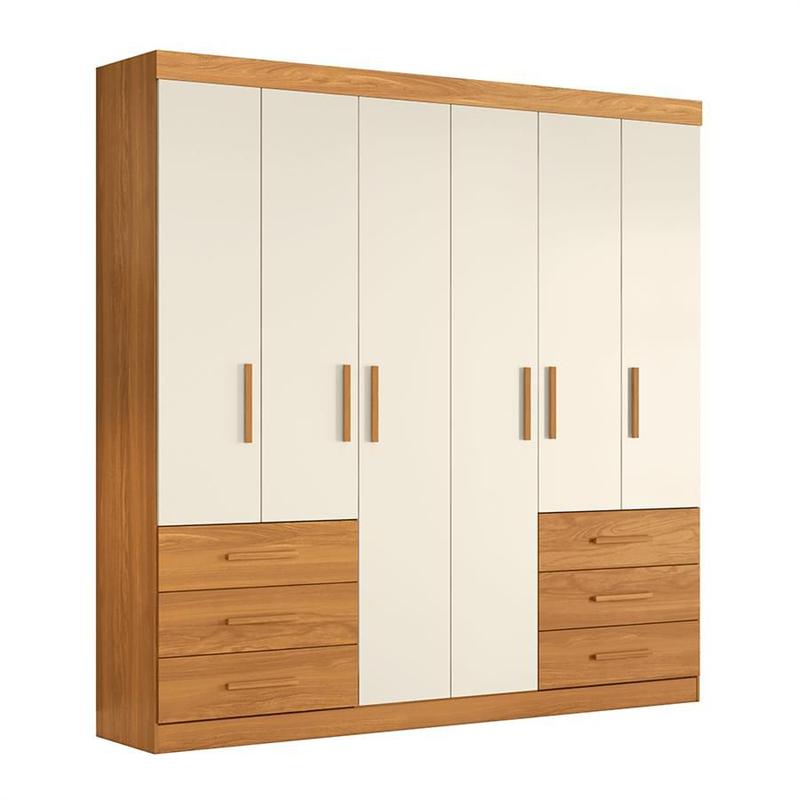 Guarda-roupa Versalles (L: 215cm) C/ 6 Portas e 6 Gavetas Carvalho ...