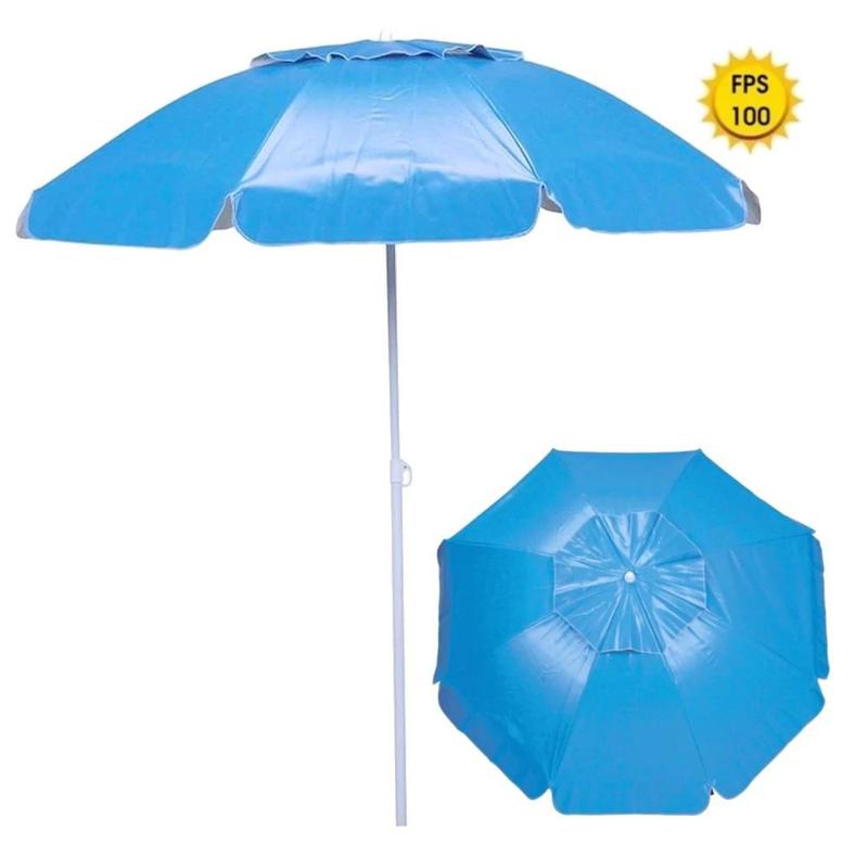 Guarda Sol Azul Claro 1,60m Diametro Haste em Aluminio 100 Fps Bel ...