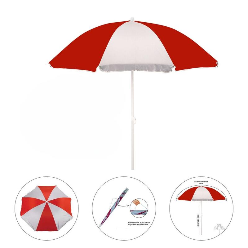 Guarda Sol Grande de Praia para Piscina com Trava Mor Reforçado ...