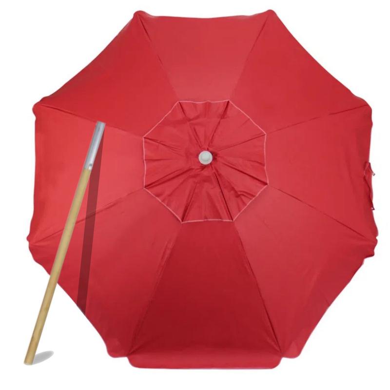 Guarda Sol Grande Reforçado Praia Pesca 2mt Haste Em Madeira - Bel ...