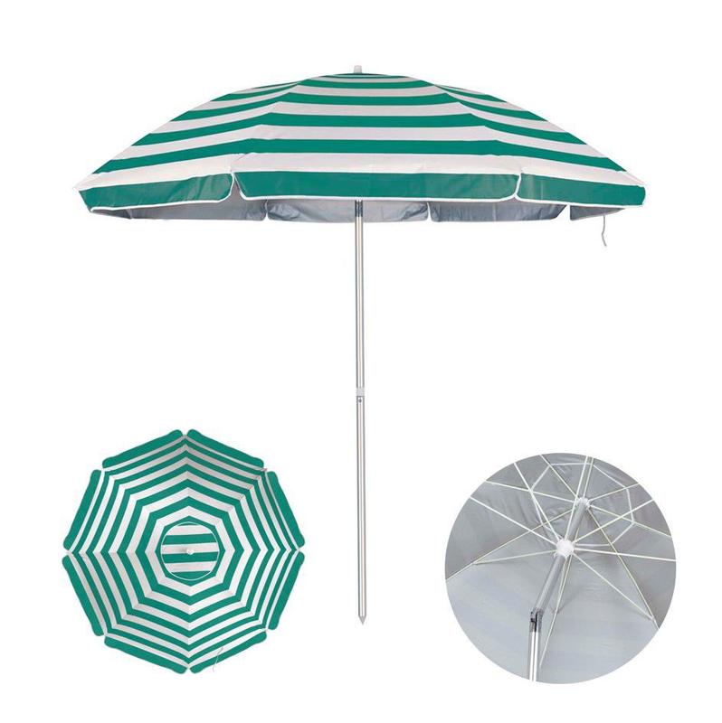 Guarda Sol Listrado 2,6 m Alumínio Grande Praia Piscina - Mor - Guarda ...