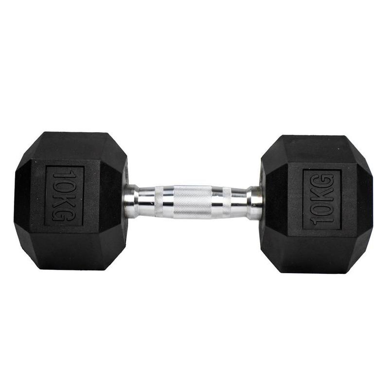 Halter 10kg Gallant Sextavado Emborrachado Pegada Cromada - Dumbbell ...