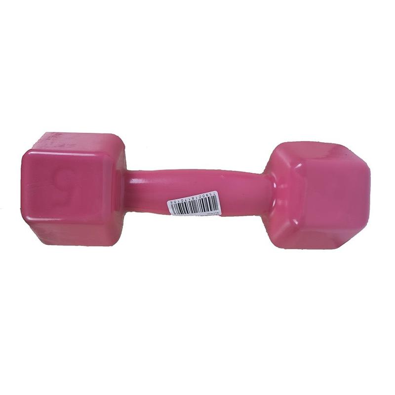 Halter Sextavado Emborrachado de Peso Academia Funcional 5Kg Rosa - 1 ...