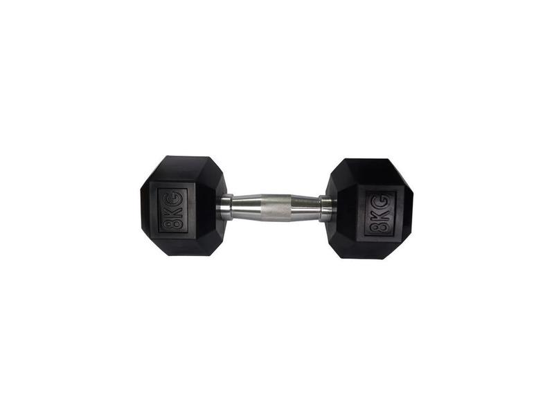 Halteres Sextavado Injetado com Pegada Cromada 8,0Kg - ANILHAS FITNESS ...