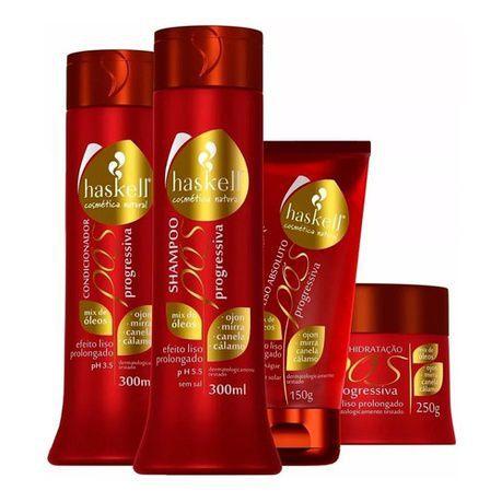Haskell Cosméticos Pós Progressiva Completo 300ml 4 Produtos - Pós Progressiva para Cabelo ...