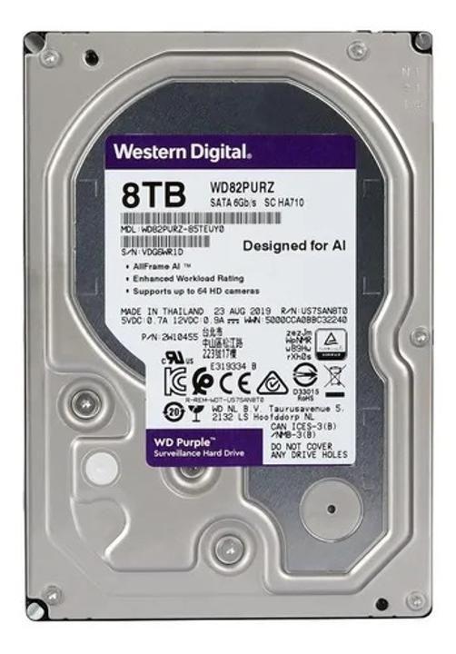 Hd Interno 8Tb Pc Western Digital Wd82Purz Purple - HD Interno - Magazine Luiza