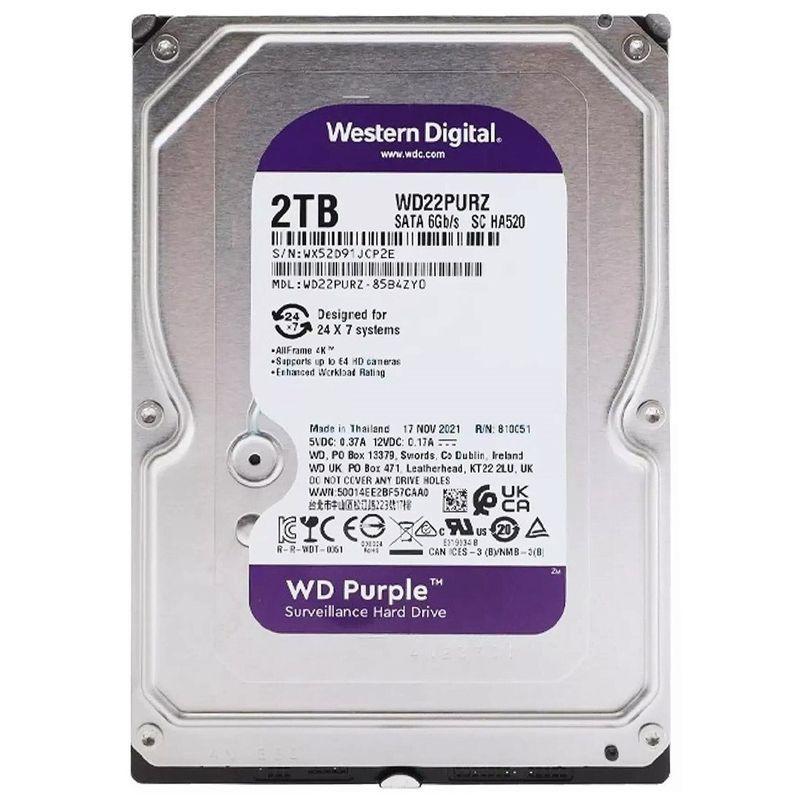 Hd Interno Wd Purple Surveillance Sata 2Tb Wd22Purz Para Dvr - Peças e ...