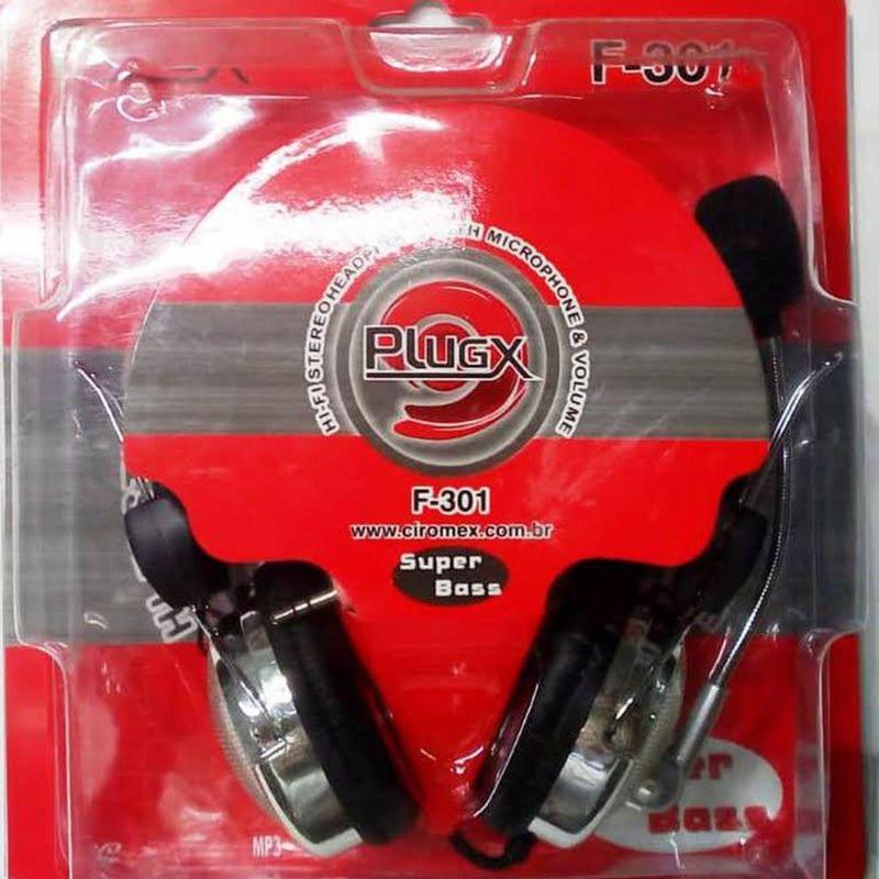 HeadPhone Super bass 50mW - Plugx - Headphone com Fio - Magazine Luiza