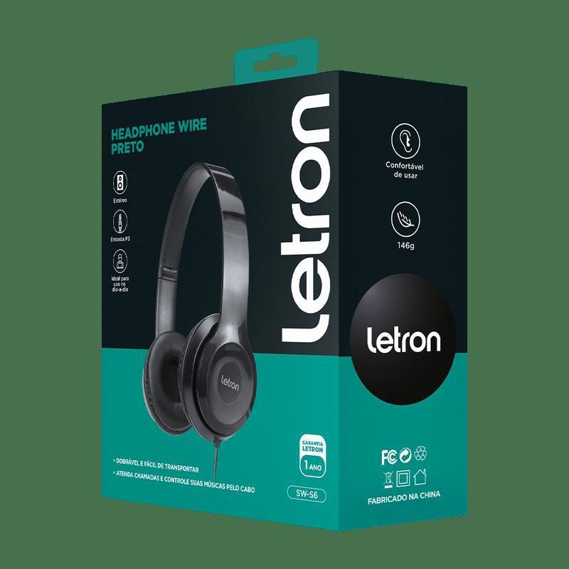Headphone Wire Preto Estéreo Letron - Leonora - Fone de Ouvido ...