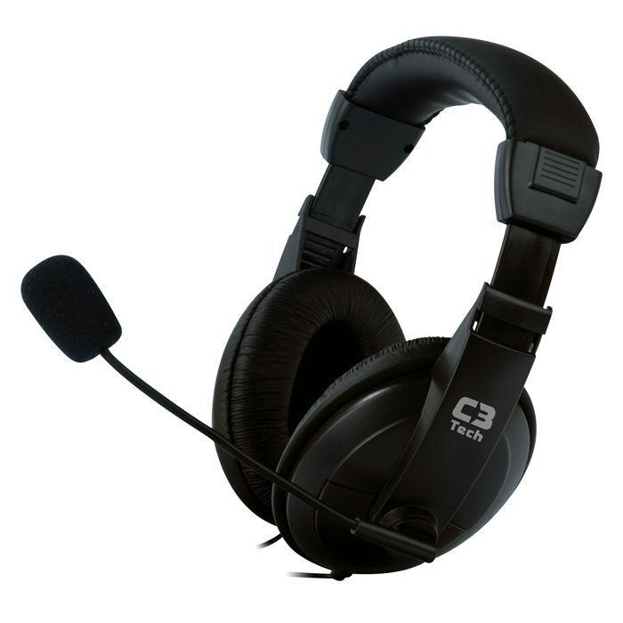 Headset C3Tech com Microfone Voicer Confort Bass Preto - Headset com ...
