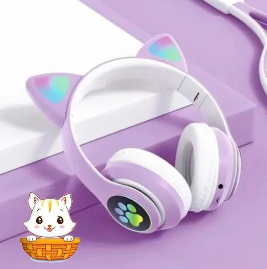 Headset Fone De Ouvido Bluetooth Led Orelha Gato - HEADSET CAT ...