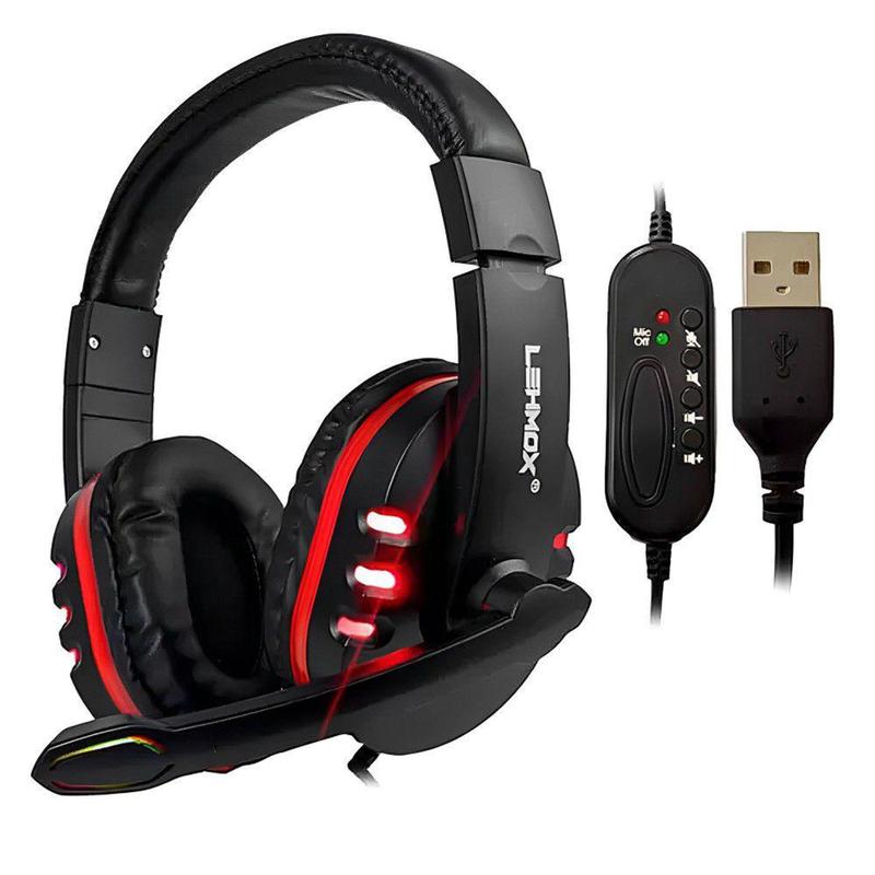 Headset Gamer 7.1 USB Com Microfone e Controlador Lehmox - Headset ...