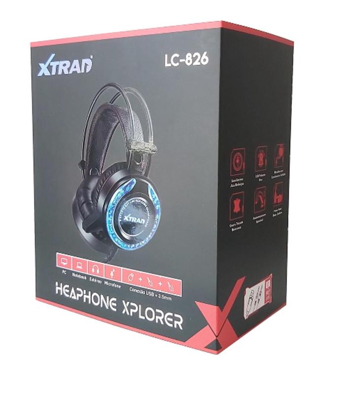 Headset Gamer com Microfone e Luz de Led Fone over-ear - Xtrad ...