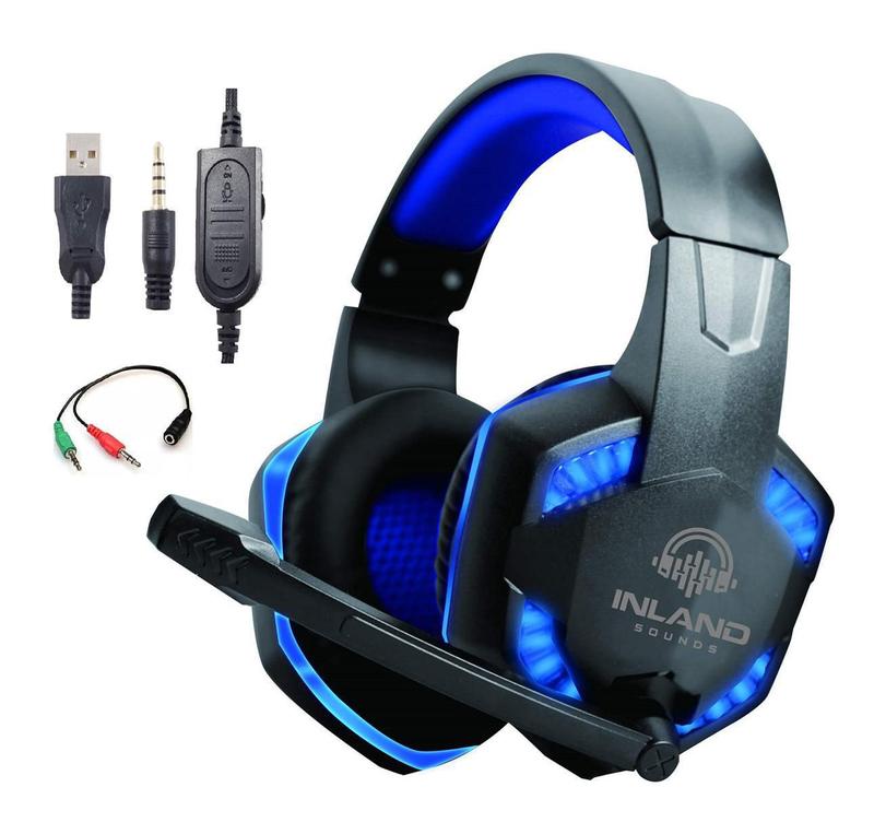 Headset Gamer Hs884Bl Inland Sounds Fone De Ouvido - Azul - Headset com ...