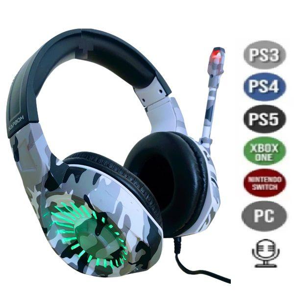 Headset Gamer Kapbom Ka-908 C/ Luz Led Rgb Youtubers - Headset com Fio ...