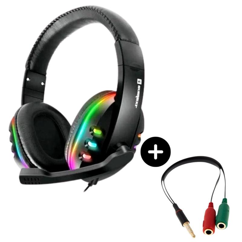 Headset gamer led rgb sumexr com adaptador p2 pc/celular - Headset ...