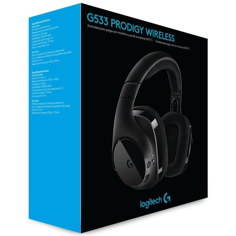 Headset gamer logitech g533 wireless preto - 981-000633 - Headset Gamer ...