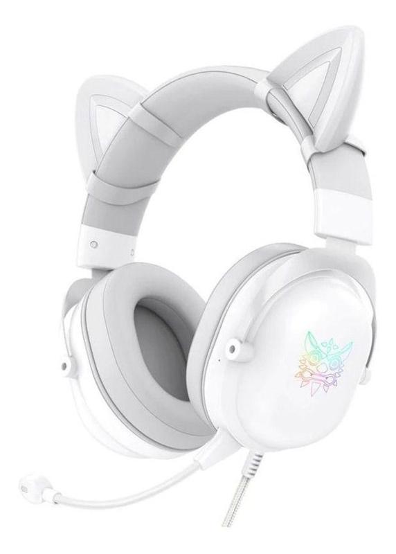 Headset Gamer Onikuma X11 White Orelhas Gatinho Mic E Led Rgb - Headset ...
