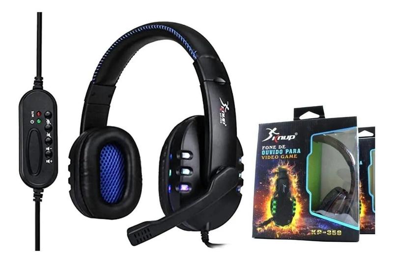Headset Gamer Pc Usb Led Microfone Jogo Kp-359 - Knup - Headset Gamer ...