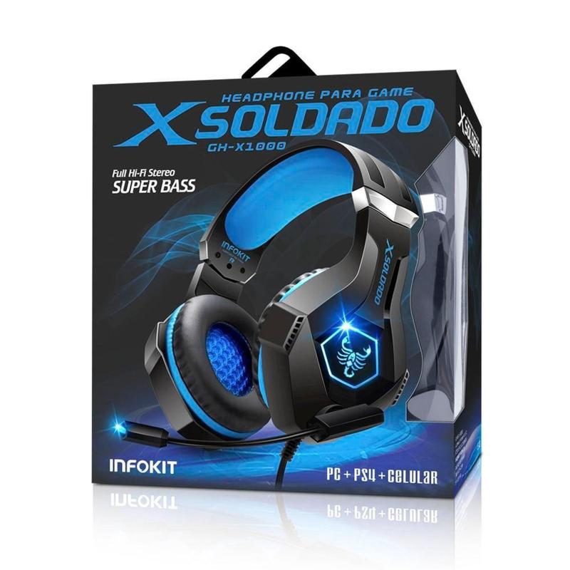 Headset Gamer Scorpion com fio microfone articulado e LED RGB - GH ...