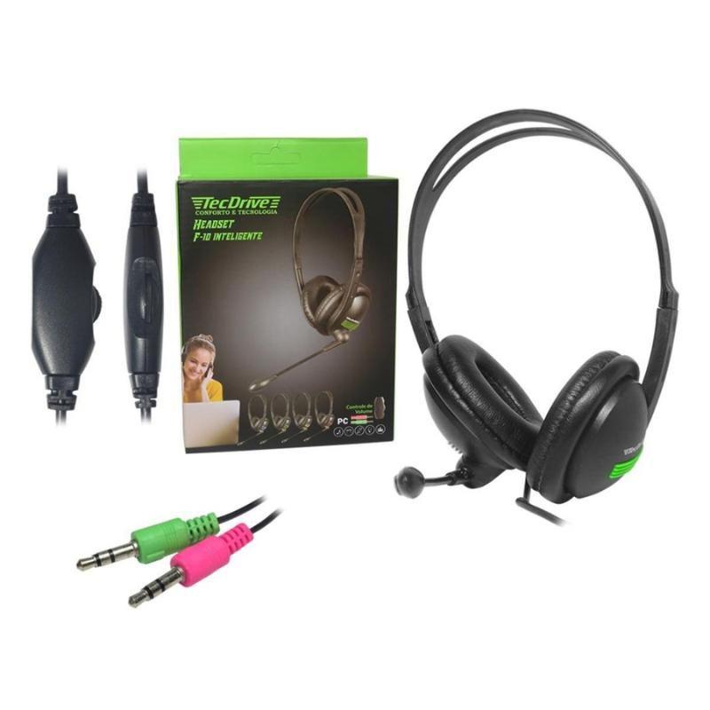 Headset Preto Fone de Ouvido Com Microfone Tecdrive F-10 - Headset com ...