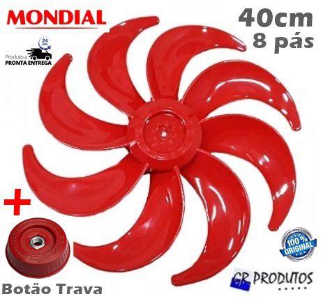 Hélice + Trava Ventilador Mondial Red Line 40cm 40 8 Pás Verm Original ...