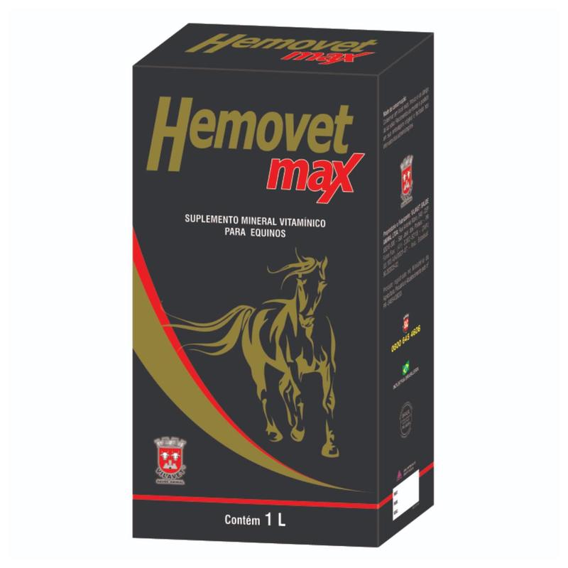 Hemovet Max 1L Suplemento Vitamínico Equinos - Vila Vet - Vitaminas e ...
