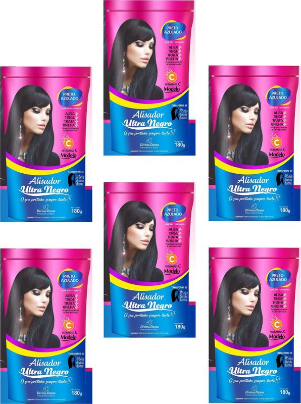 Hene em gel modelo alisador ultra negro 1850gr pouch preto forte (preto ...