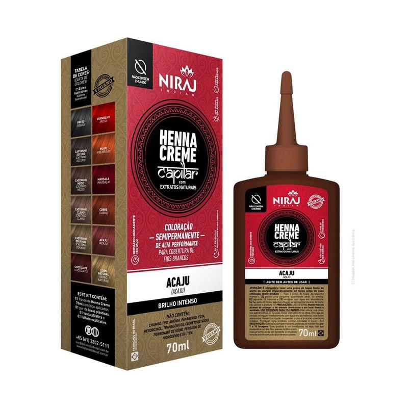 Henna Creme Capilar Acaju Niraj - Henna para Cabelo - Magazine Luiza