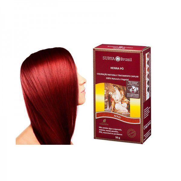 Henna em Pó Surya Acaju 50g - Henna para Cabelo - Magazine Luiza