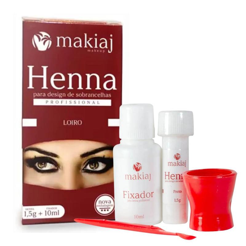 Henna Sobrancelha C/ Fixador Dappen Pá Medidora Loiro Makiaj - MAKIAJ ...