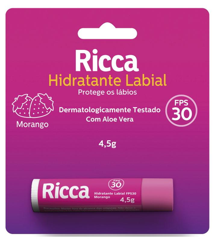 Hidratante labial fps30 morango blister 2202 - RICCA - Hidratante ...