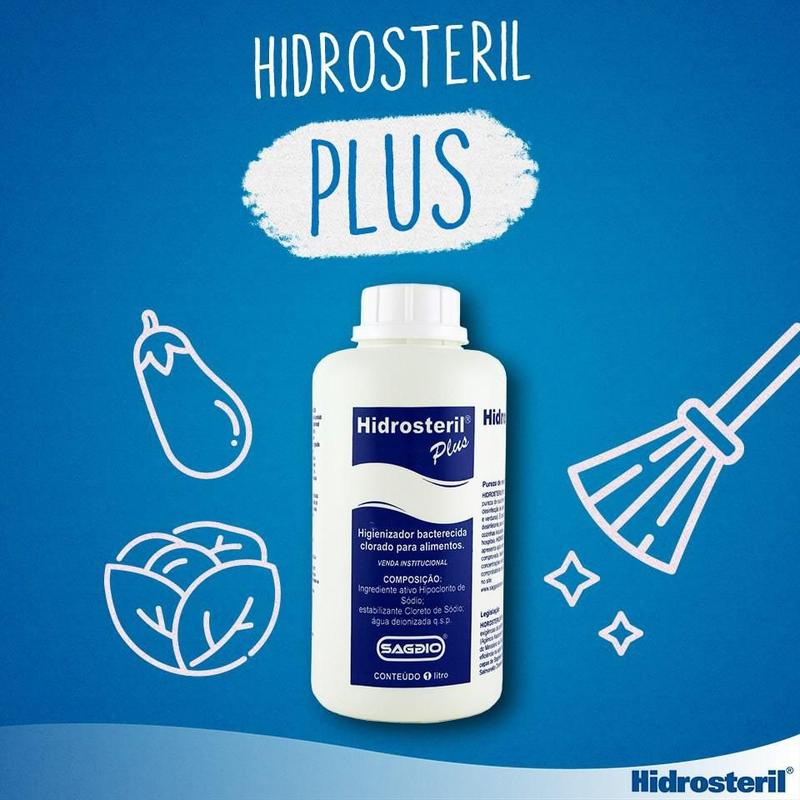 Hidrosteril Higienizador de alimentos Sanitizante 1 litro Desinfetante ...