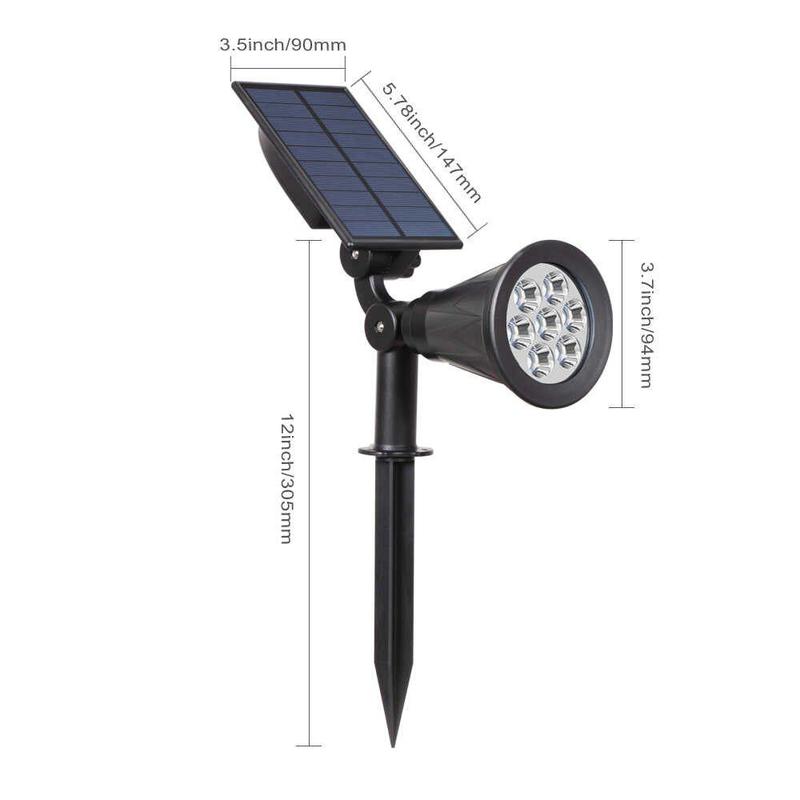 Holofote Led Solar para Jardim Ao Ar Livre Solar Outdoor Light - ZEM ...