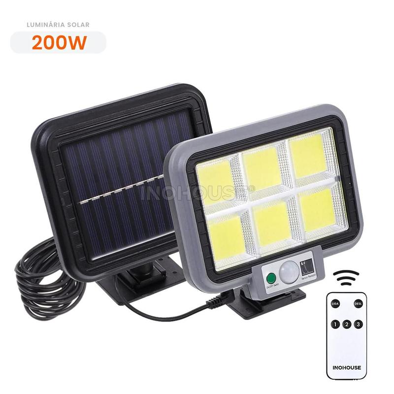 Holofote Solar 200w Luminária Autônoma Kit Completo Ip65 - Inohouse ...