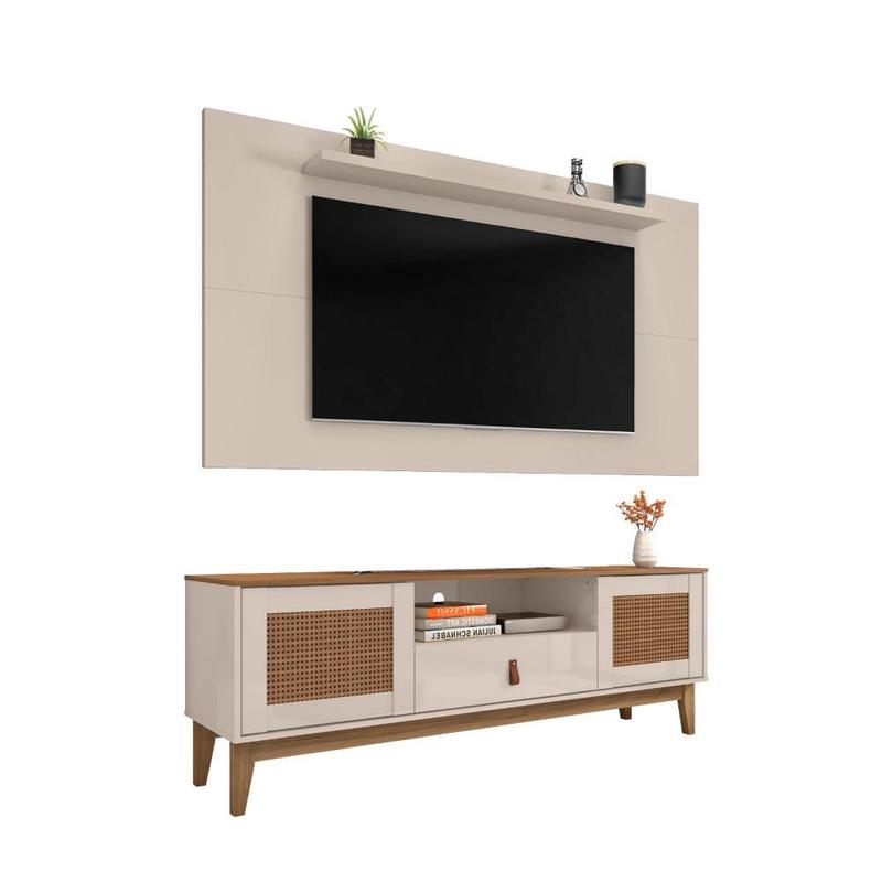 Home Para Tv até 60 Polegadas Stockholm Off White Cedro - Casa D - Home Theater - Magazine Luiza