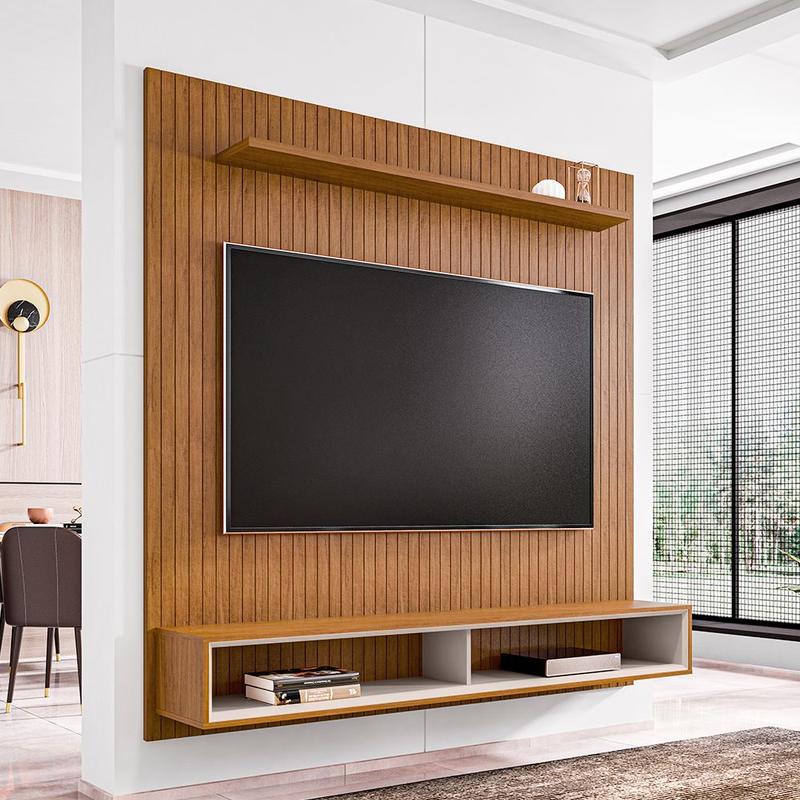 Home Para TV Ripado até 60 Polegadas Denver 160 Cedro Off White - Casa ...