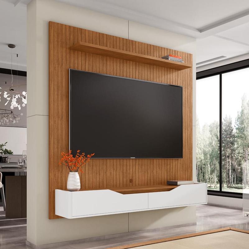 Home Ripado Para TV até 60 Polegadas 220 Grus Cedro Branco - Casa D ...