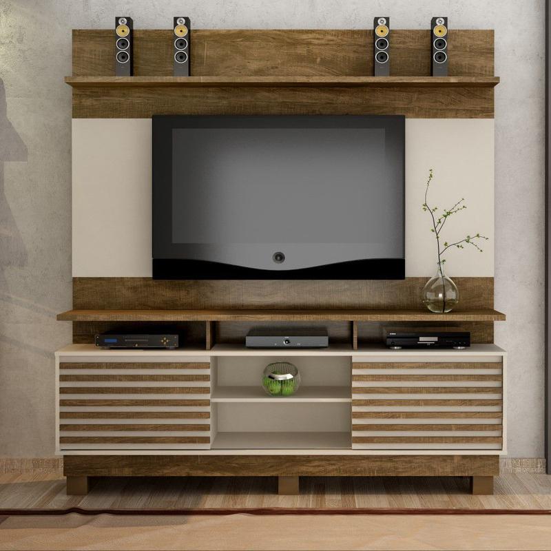 Home Theater Rack TV 60 Polegadas Sala de Estar 2 Portas 2 Prateleiras ...