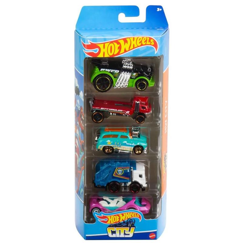 Hot Wheels Basics Pack com 5 Carros HW City - Mattel - Carrinho de ...